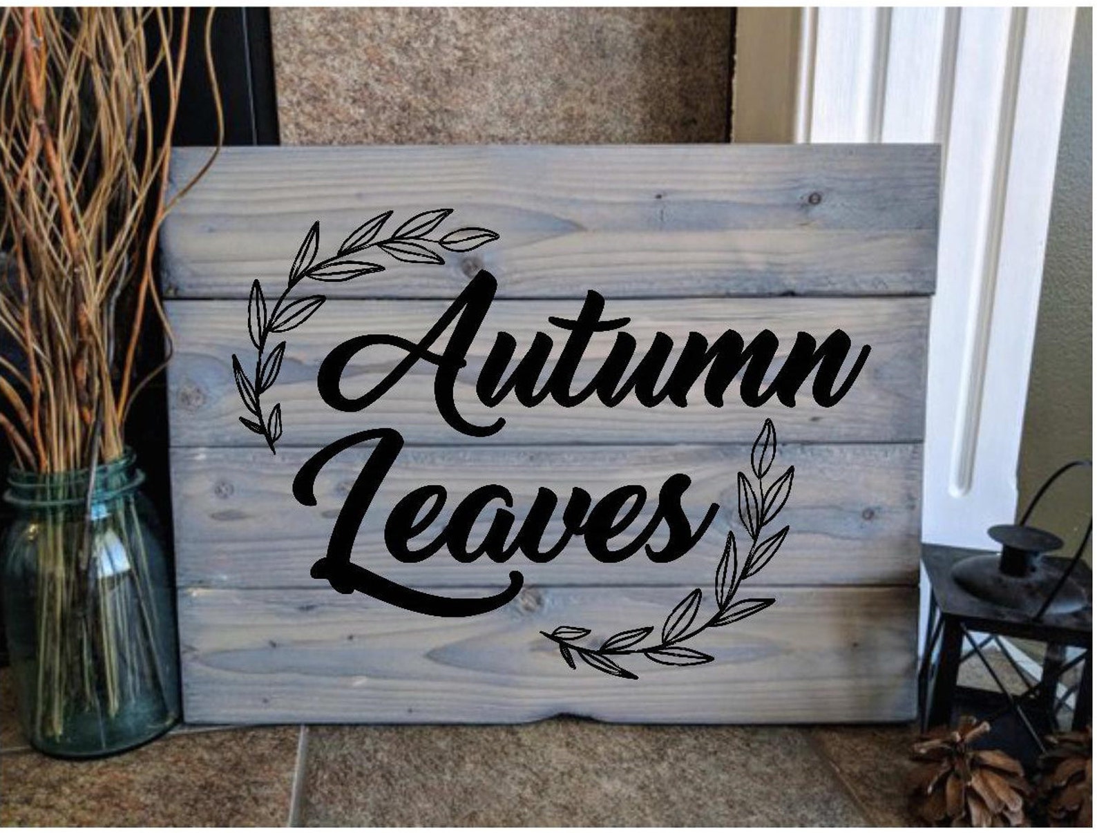 Autumn Leaves Fall Wall Sign Decal Sticker - Etsy
