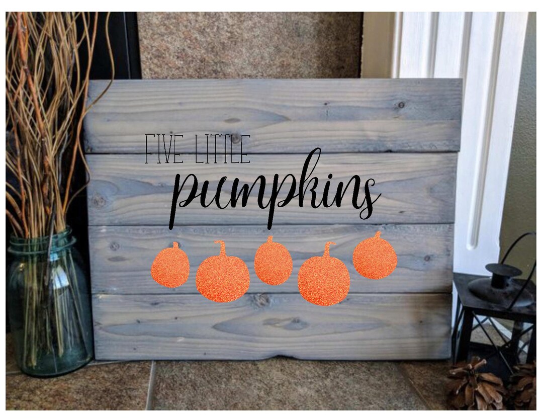 Five Little Pumpkins Wall Sign Decal Sticker - Etsy