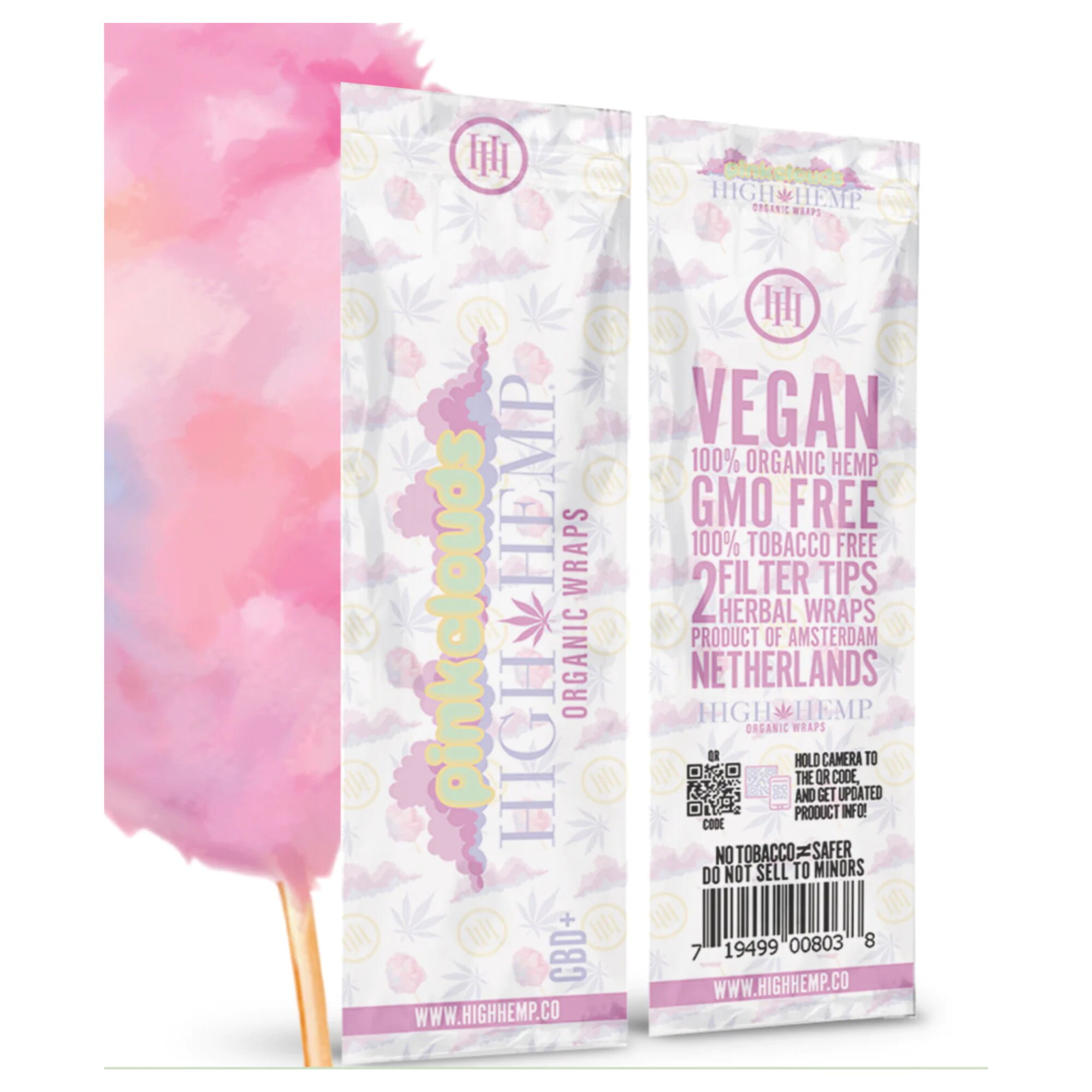 High Hemp Cotton Candy Pink Clouds Wraps GMO Free Vegan Approved 25 ...