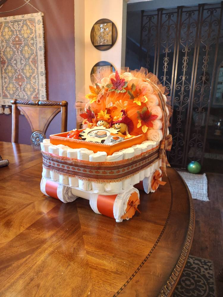 Pumpkin Baby Shower, Fall Diaper Cake, Little Pumpkin is on the Way ...
