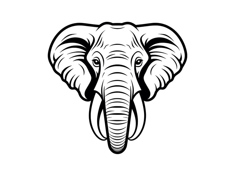 Elephant Head SVG African Safari Animals Elephant Tusks - Etsy
