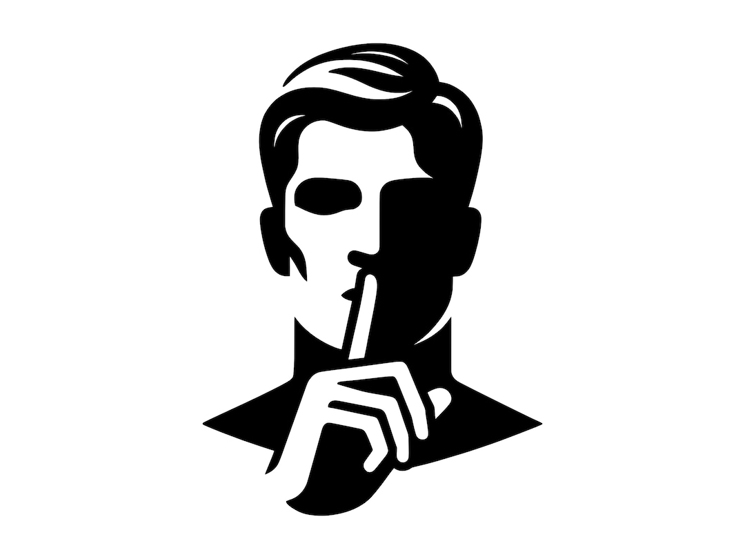 Shush Gesture SVG - Quiet No Talking Silence Hand Sign Printable Clip ...