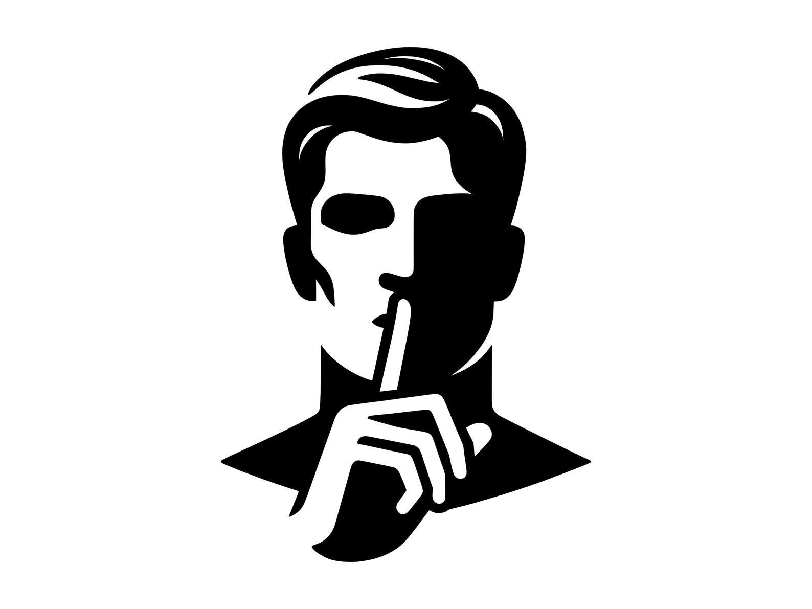 Shush Gesture SVG - Quiet No Talking Silence Hand Sign Printable Clip ...