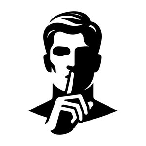 Shush Gesture SVG - Quiet No Talking Silence Hand Sign Printable Clip ...