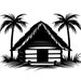 Beach Hut SVG - Tropical Island Cabana Shelter Cabin Silhouette Clip ...