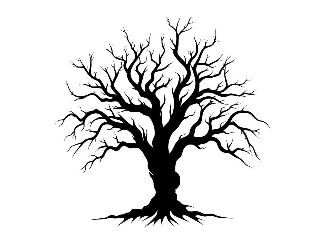 Scary Tree SVG Halloween Dead Creepy Autumn Fall Tree Silhouette Clip ...