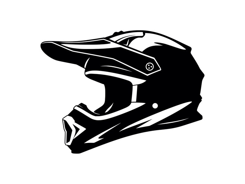 Full Face Helmet SVG - Motocross Dirt Bike Helmet Silhouette Clipart ...