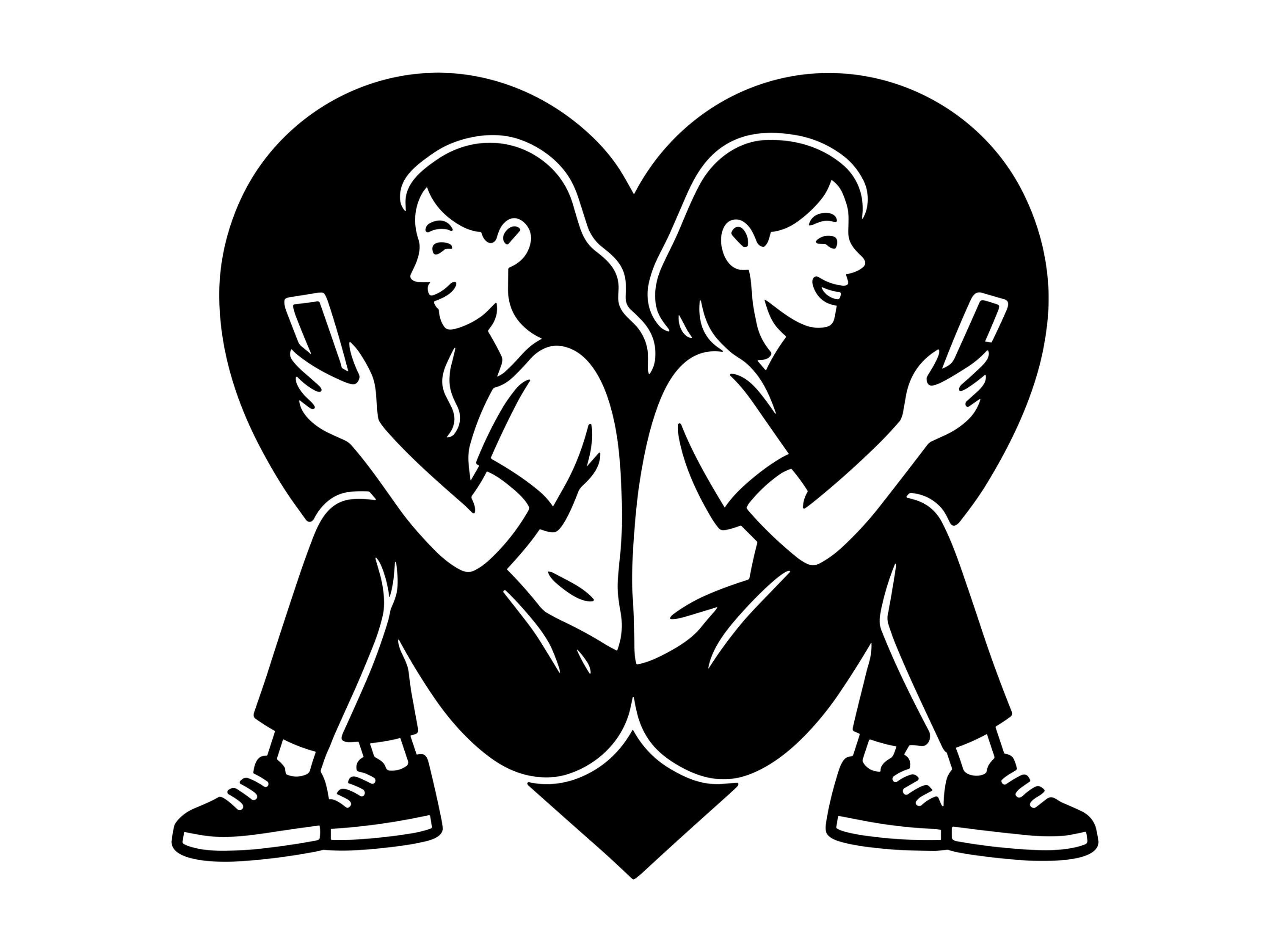 Long Distance Love SVG - Valentines Day LGBTQ Couple Heart Shape ...