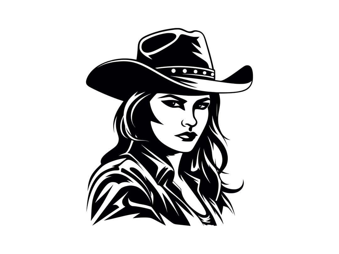 Cowgirl SVG - Country Girl Wild West Woman Outlaw Silhouette Clipart ...