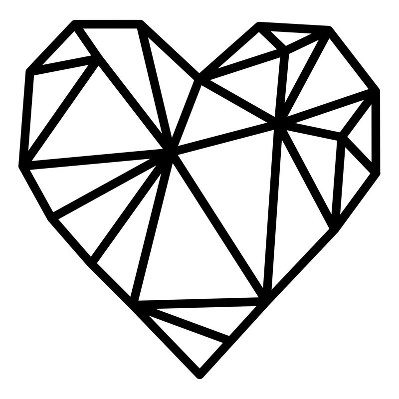 Geometric Heart - Etsy