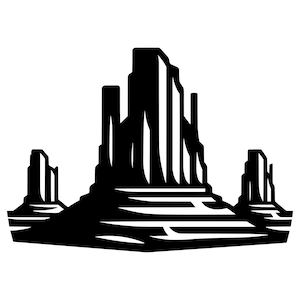 Monument Valley Butte SVG - Desert Landscape Mesa Plateau Silhouette ...