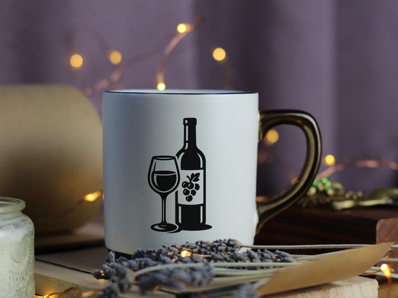 Wine Glass SVG - Wine Lover Red Wine Kitchen Decor Vineyard Drink Art ...