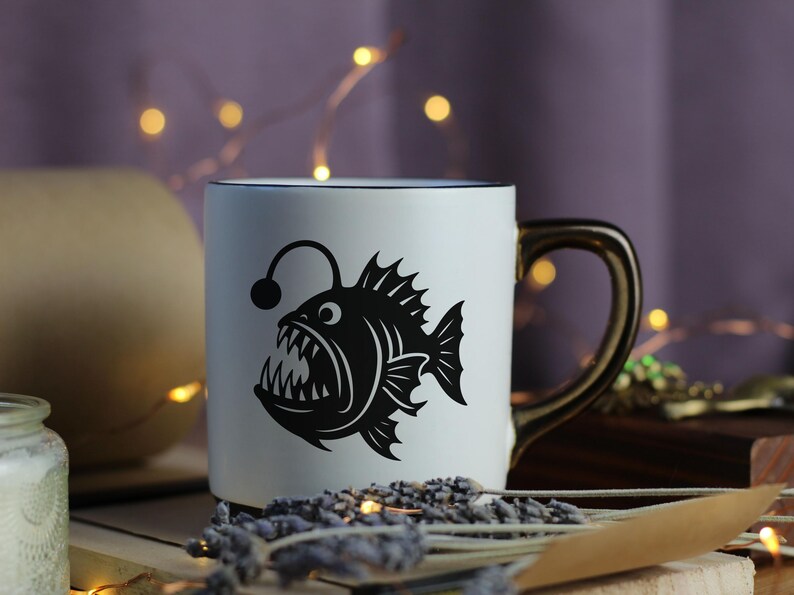 Angler Fish SVG - Deep Sea Monster Ocean Creature Scary Fish Halloween ...