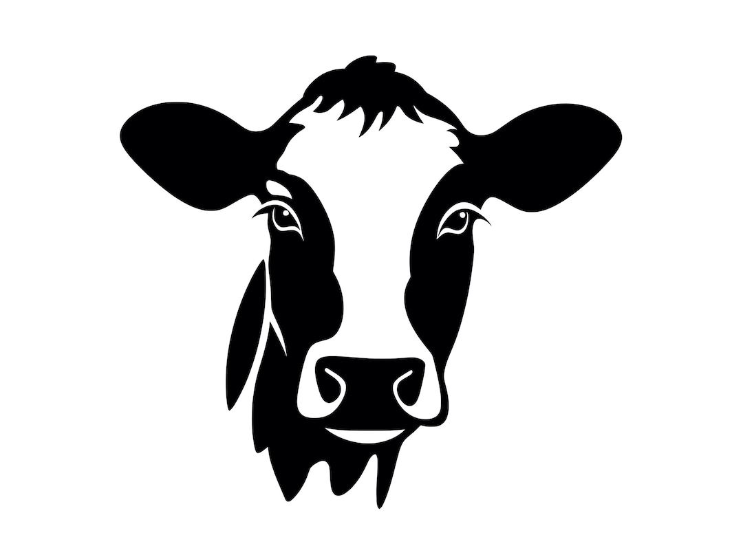 Cow SVG - Cattle Farm Animal Silhouette Clipart Cut File, Instant ...