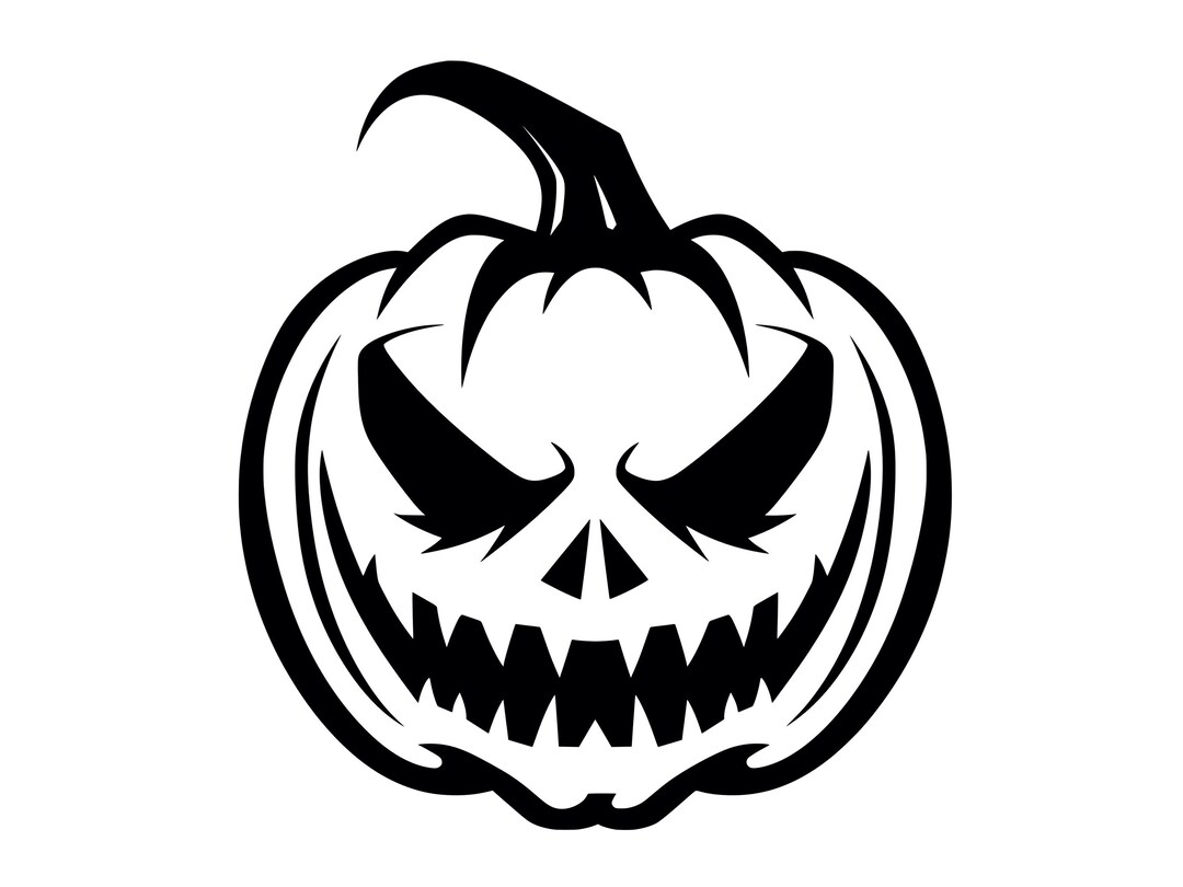 Jack O Lantern SVG - Scary Halloween Pumpkin Face Carving Printable ...