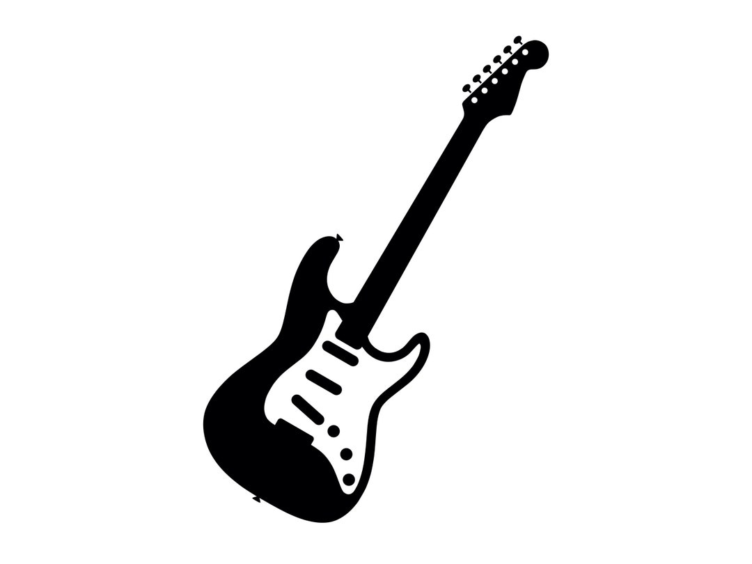 Electric Guitar SVG - Retro Guitar Rock Music Instrument Silhouette ...