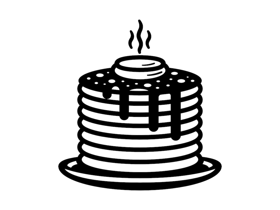Pancakes SVG - Pancake Stack Maple Syrup Breakfast Food Printable Clip ...
