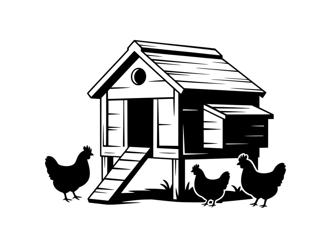 Chicken Coop SVG - Hen House Backyard Chickens Farm Life Silhouette ...