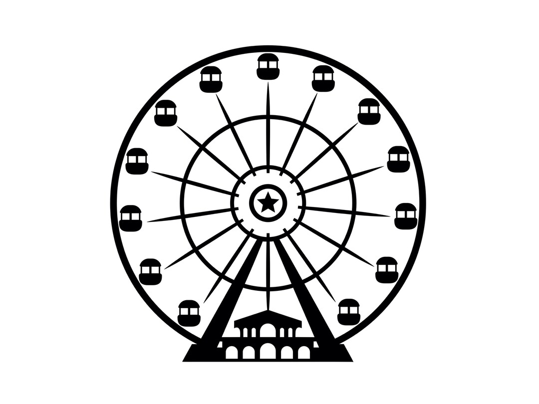 Ferris Wheel SVG - Fairground Amusement Ride State Fair Silhouette ...