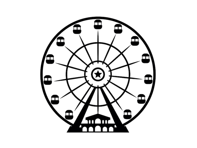 Ferris Wheel SVG Fairground Amusement Ride State Fair - Etsy