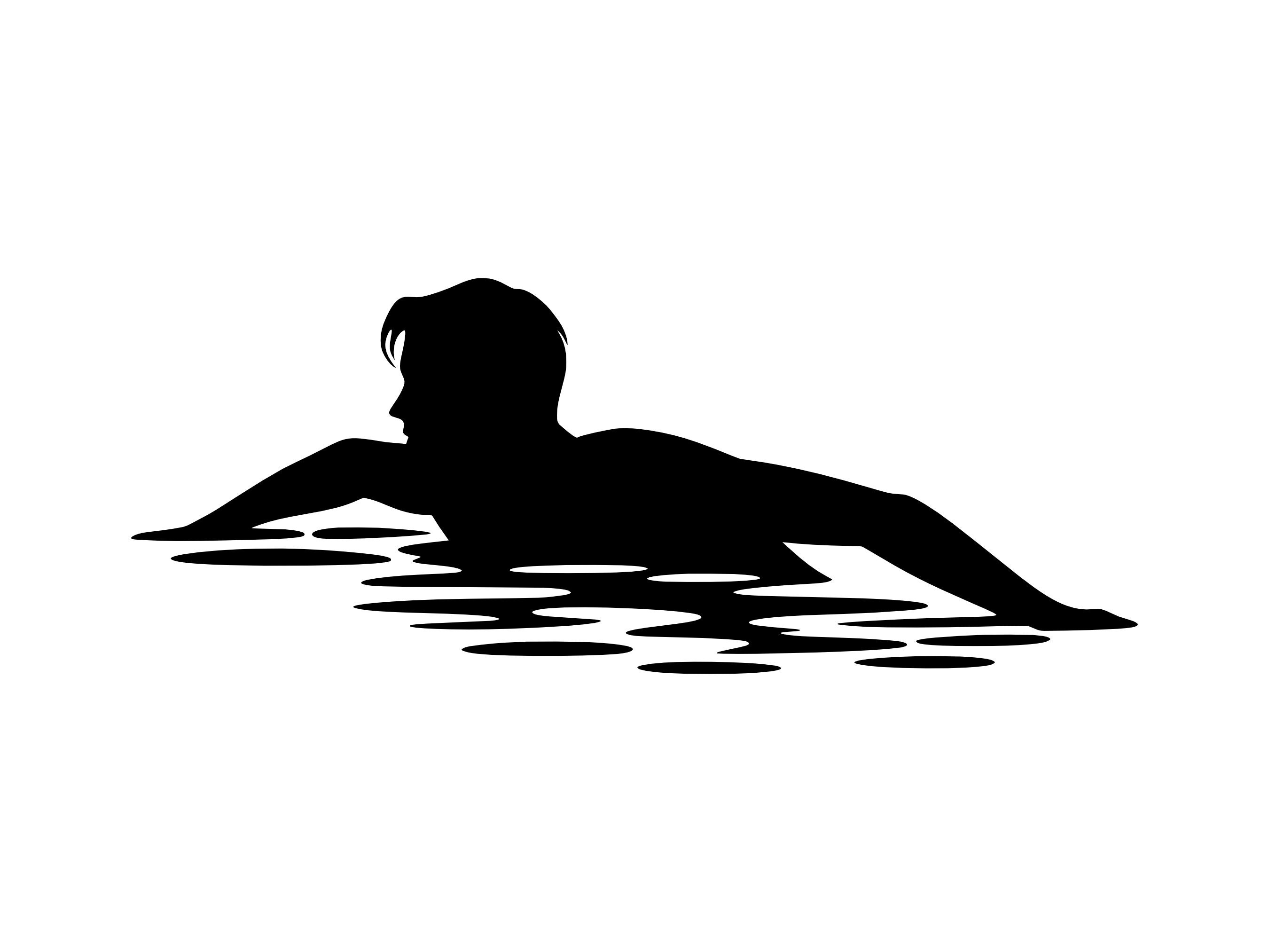 Swimmer SVG - Man Swimming Freestyle Beach Pool Silhouette Clip Art Cut ...