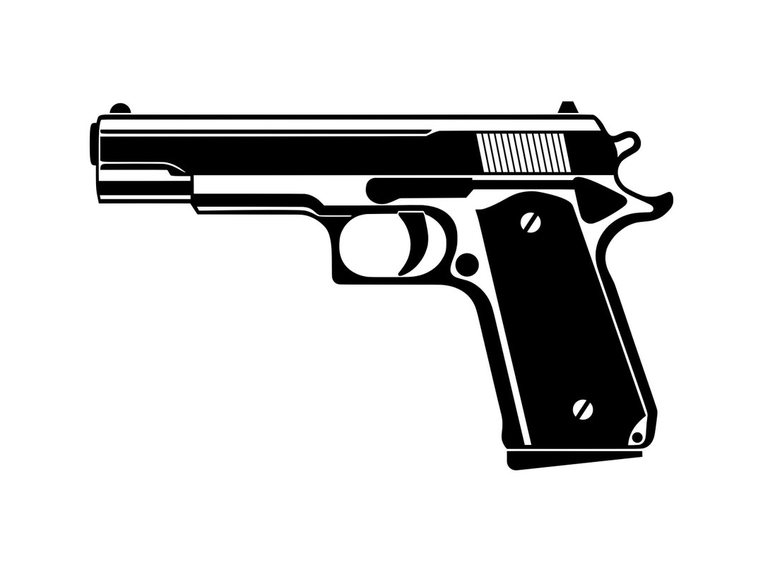 Handgun SVG - Firearm Pistol Side Arm Self Defence Gun Printable Clip ...