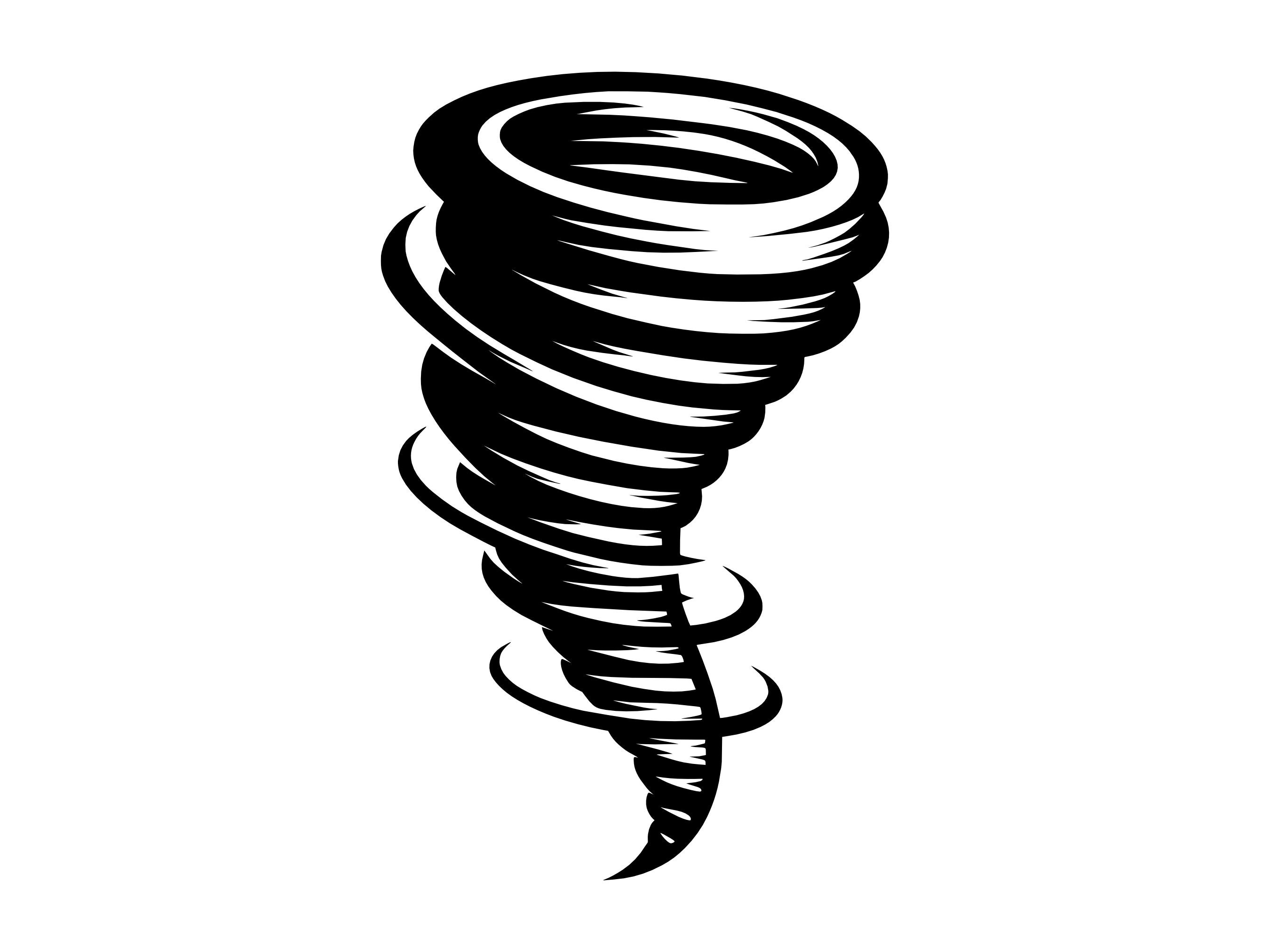 Tornado SVG - Twister Whirlwind Weather Storm Silhouette Clip Art Cut File, Instant Download ...