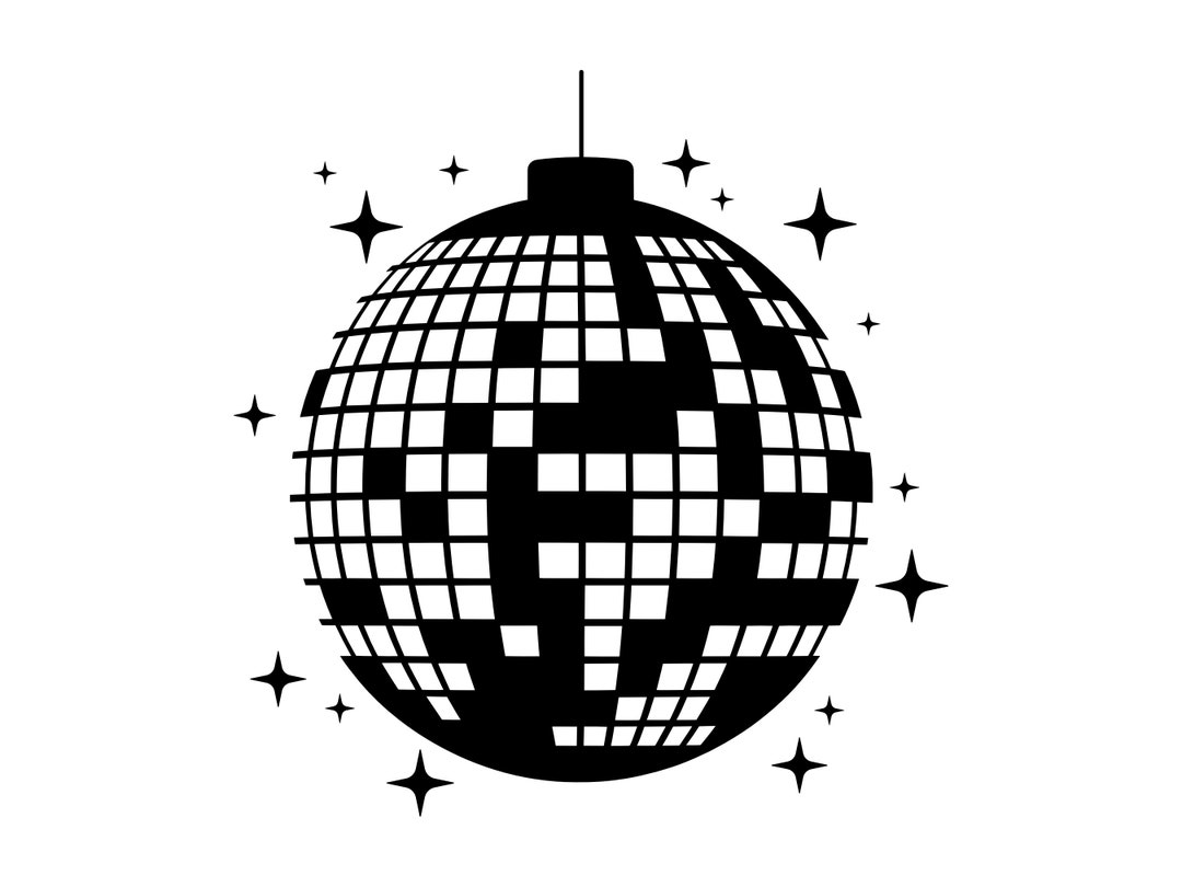Disco Ball SVG - 70s Nightclub Dance Mirror Ball Printable Clip Art Cut ...