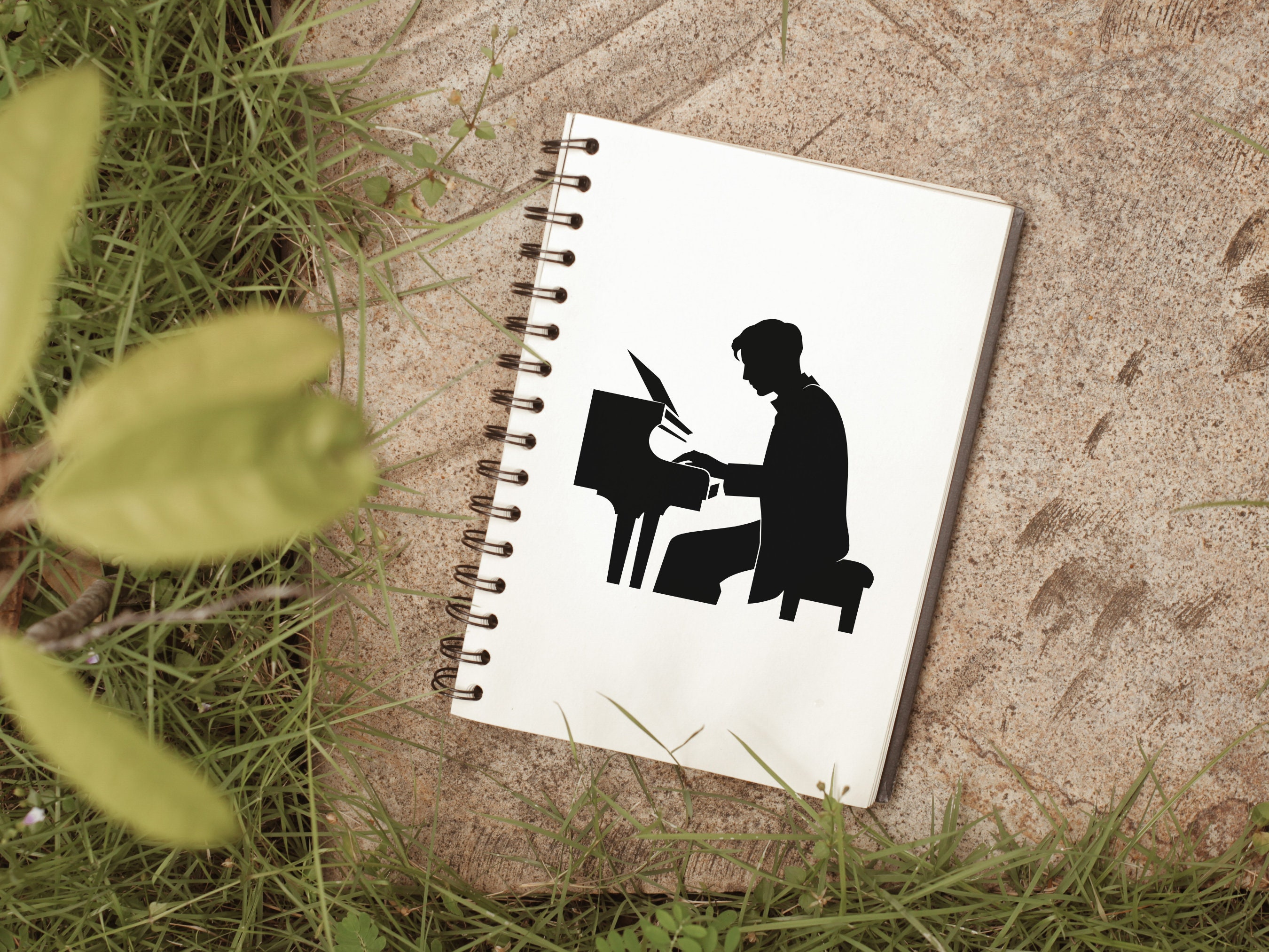 Piano Player SVG - Grand Piano Musical Instrument Pianist Printable ...