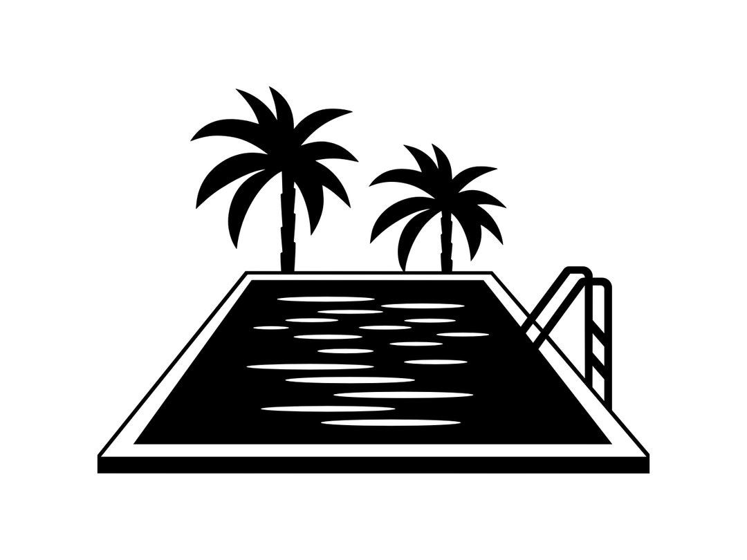 Swimming Pool SVG - Poolside Summertime Tropical Resort Printable Clip ...