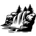 Waterfall SVG - River Cascade Nature Outdoors Silhouette Clip Art Cut ...