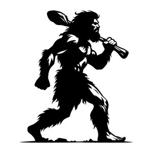 Caveman SVG - Neanderthal Primitive Man Human Evolution Silhouette Clip ...