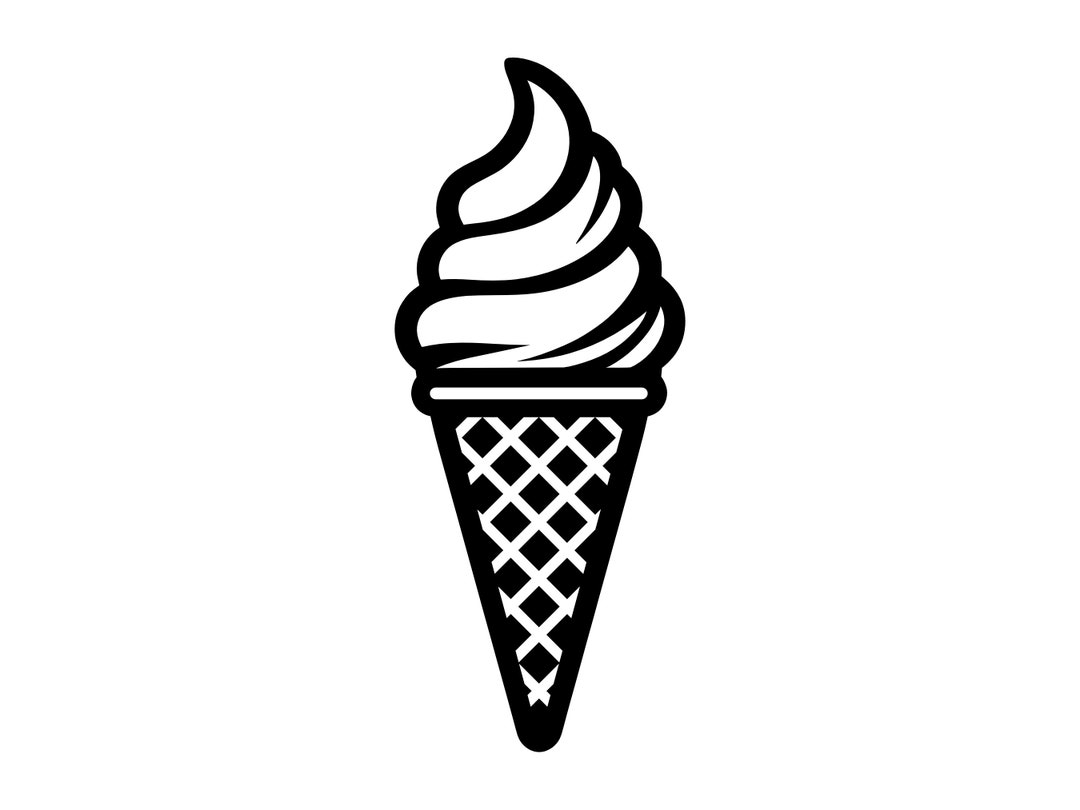 Ice Cream SVG - Soft Serve Ice Cream Cone Fast Food Printable Clip Art ...
