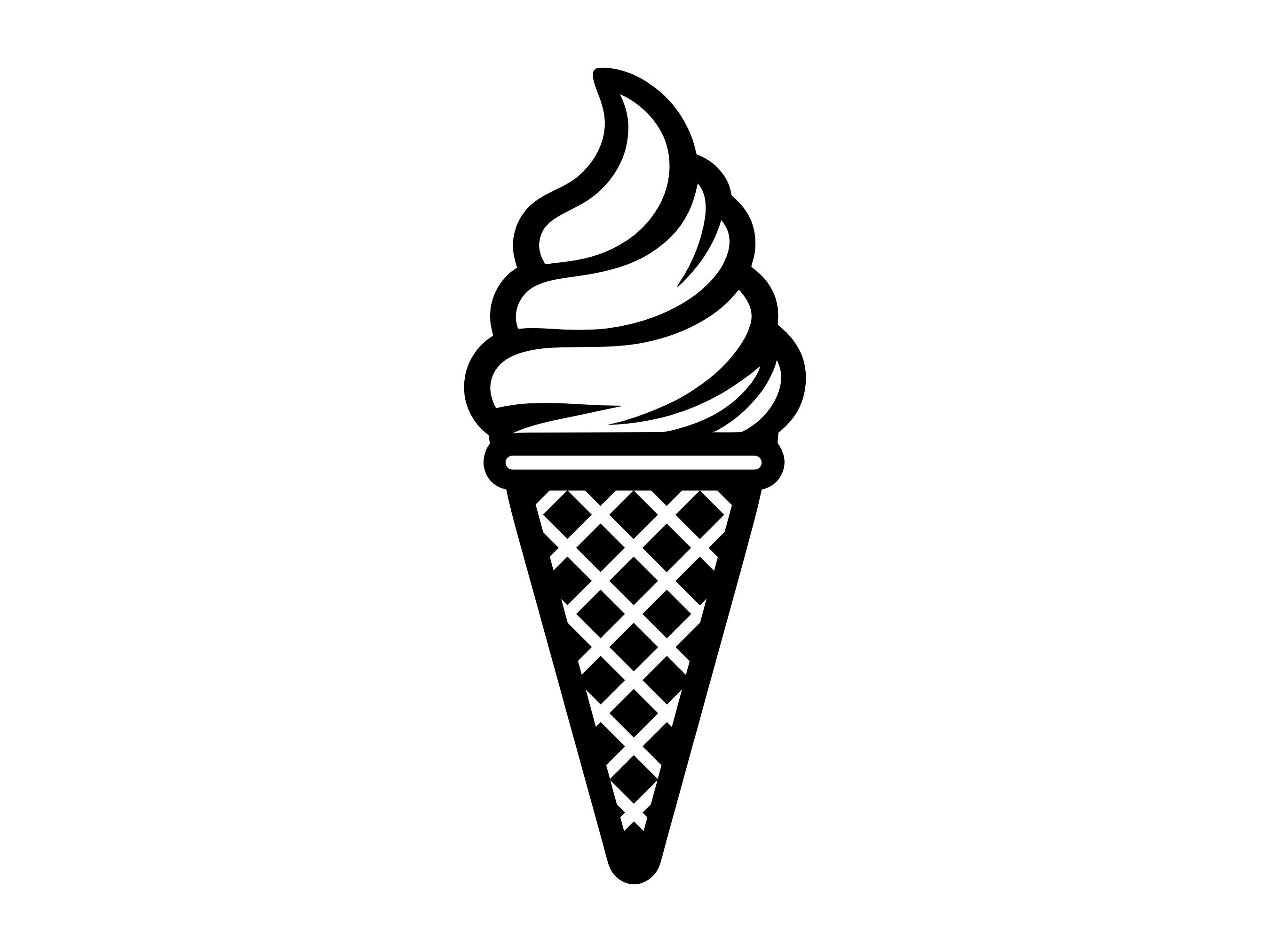 Ice Cream SVG - Soft Serve Ice Cream Cone Fast Food Printable Clip Art ...