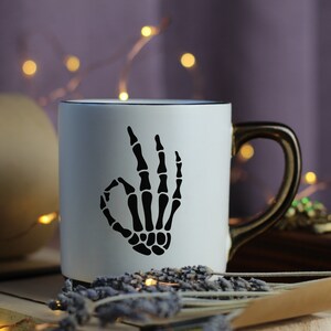 Skeleton Okay Hand Sign SVG - Printable Silhouette Clipart Cut File ...