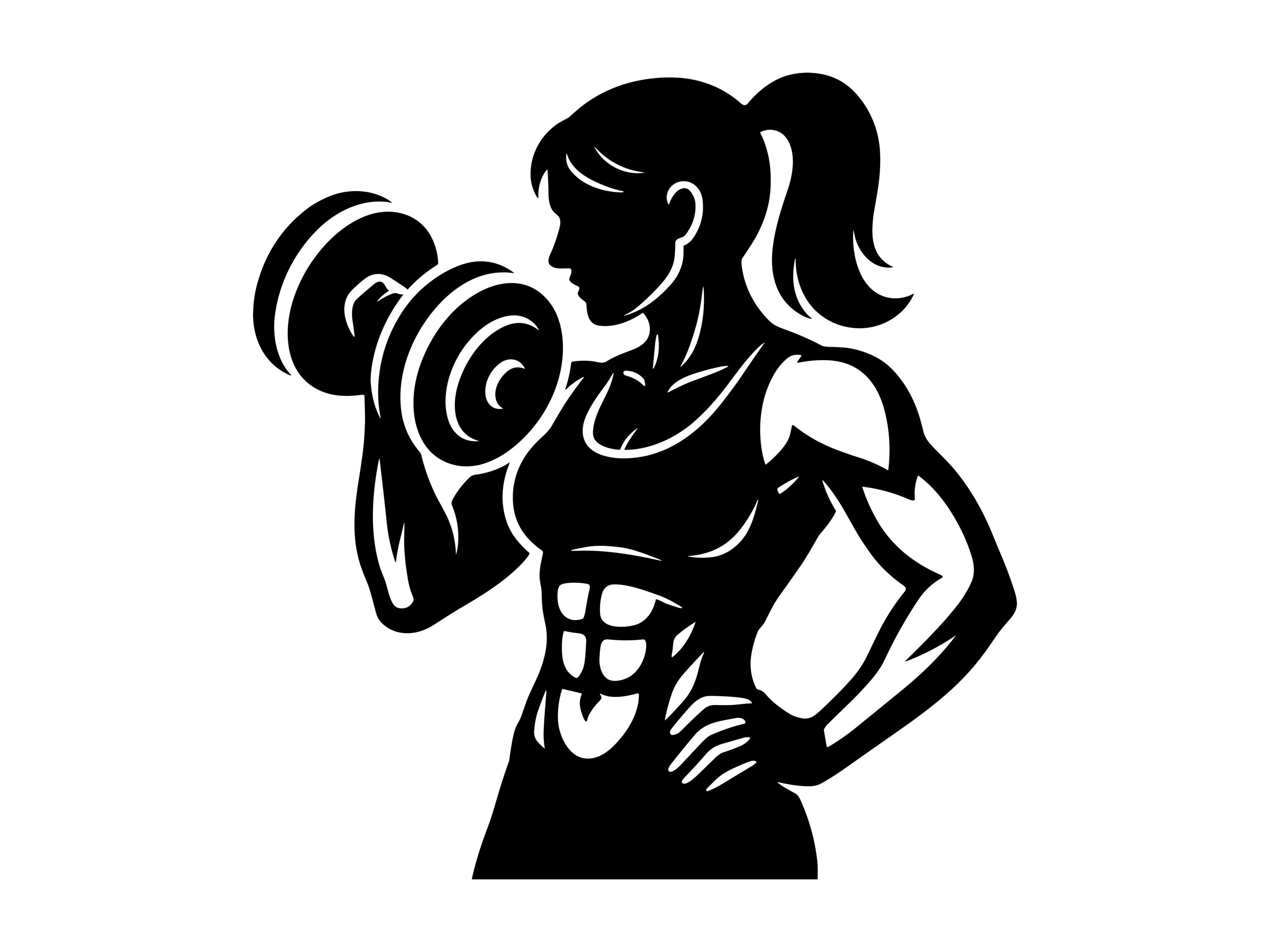 Fitness Woman SVG - Female Bodybuilder Workout Gym Strong Woman ...