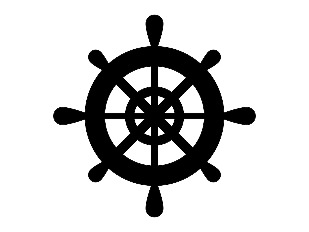 Ship Wheel SVG, Boat Wheel Silhouette, Ship Steering Wheel Clipart ...