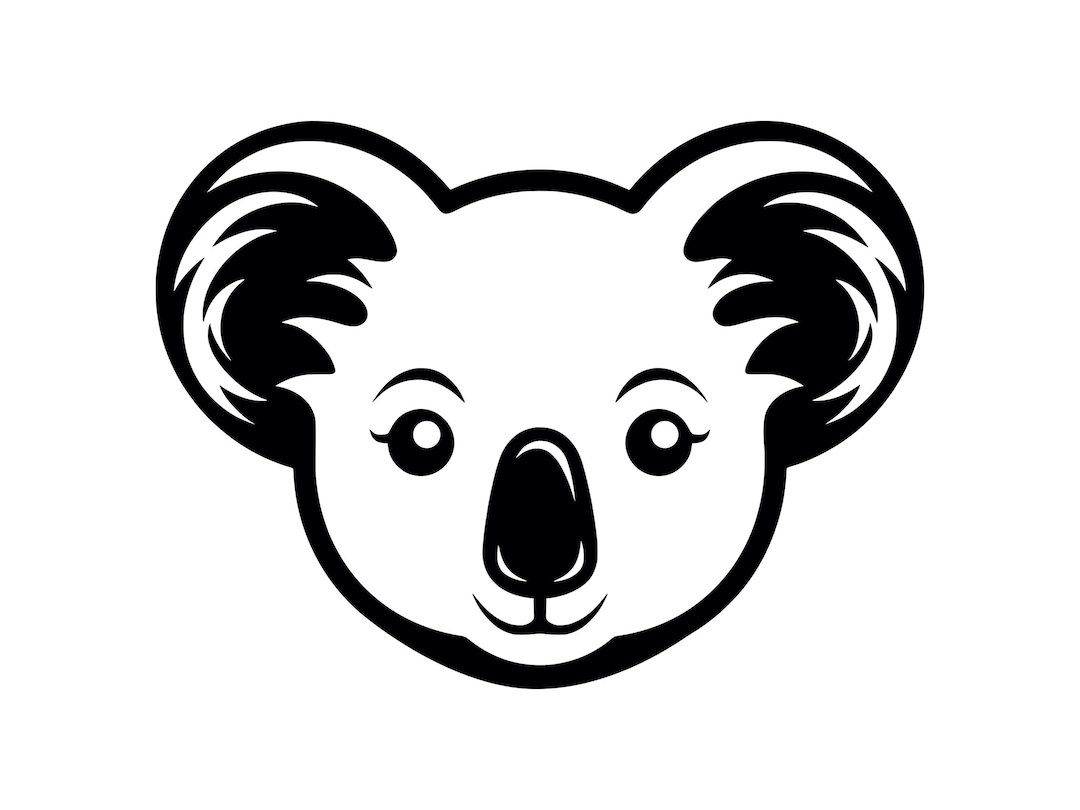 Koala SVG - Australian Animals Koala Bear Face Printable Clip Art Cut ...