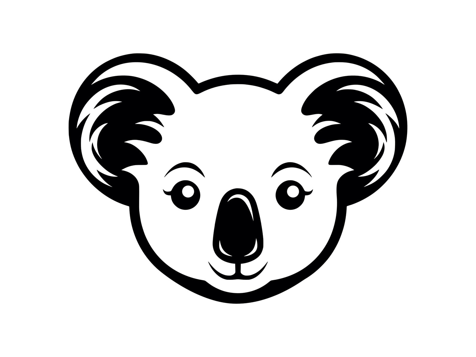 Koala SVG - Australische Tiere Koala Bär Gesicht druckbare Clip Art ...
