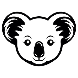 Koala SVG - Australian Animals Koala Bear Face Printable Clip Art Cut ...