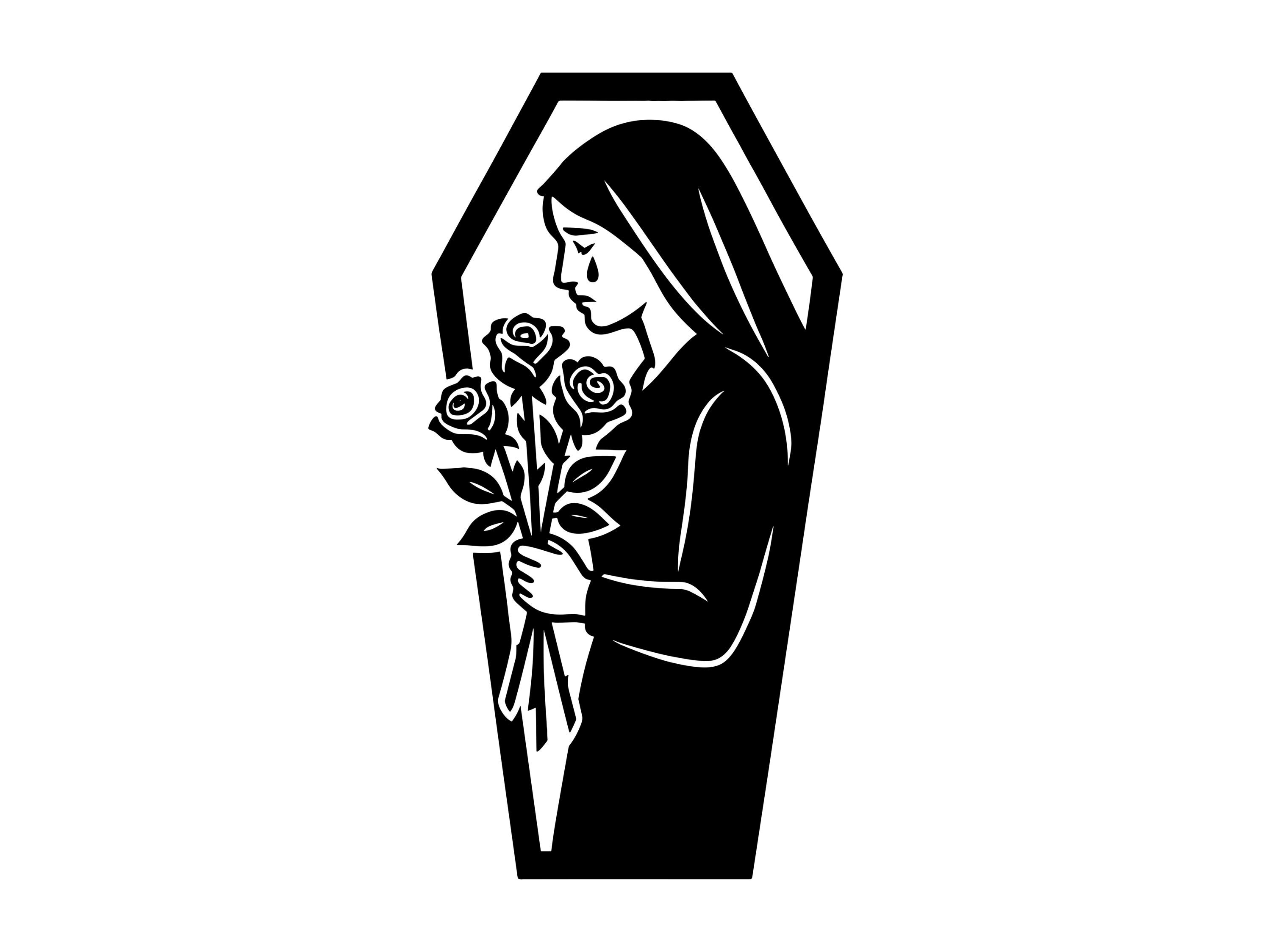 Mourning Woman SVG - Funeral Sympathy Loss of Loved One Grief ...