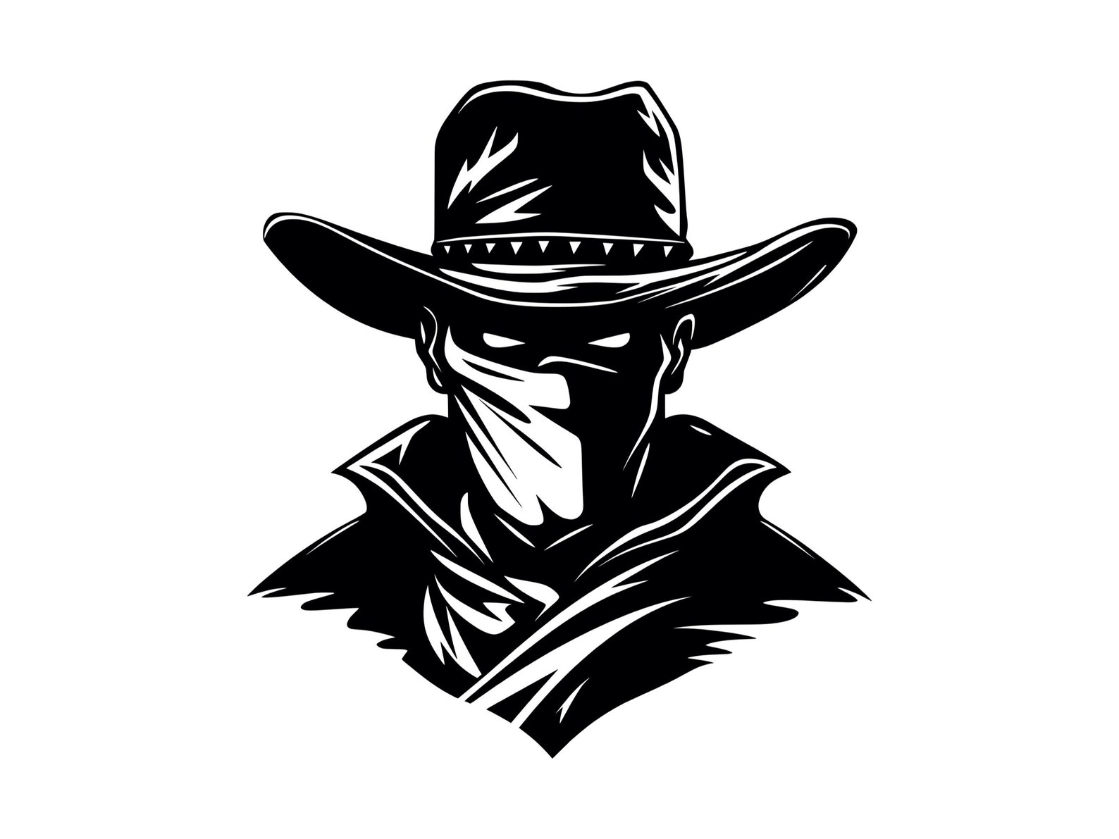 Outlaw SVG - Wild West Gunslinger Cowboy Bandit Silhouette Clipart Cut ...
