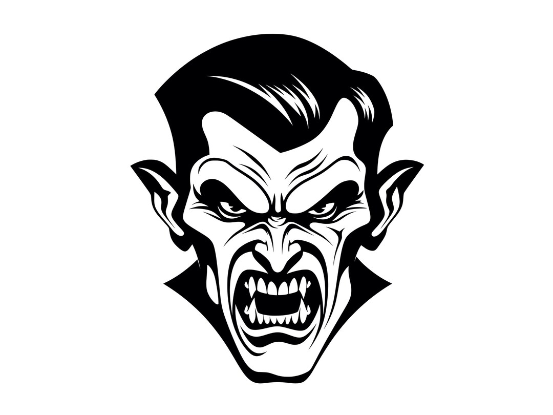 Vampire SVG - Halloween Angry Vampire Monster Printable Clip Art Cut ...