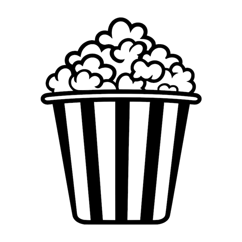 Popcorn Bucket Svg - Etsy