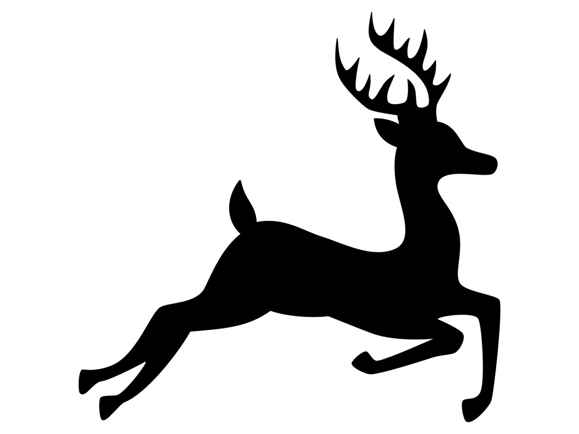 Christmas Reindeer SVG, Reindeer Silhouette, Rudolf Reindeer Clip Art ...