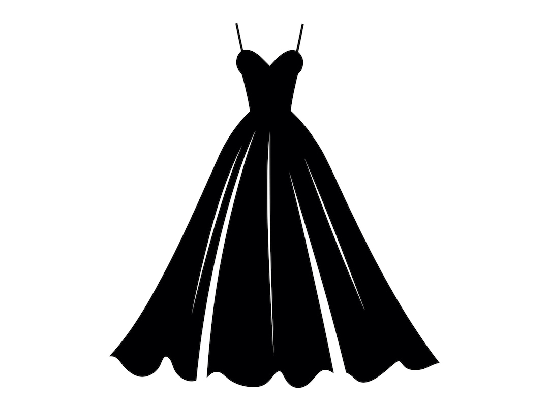 Dress SVG - Fashion Gown Wedding Prom Fancy Dress Silhouette Clip Art ...