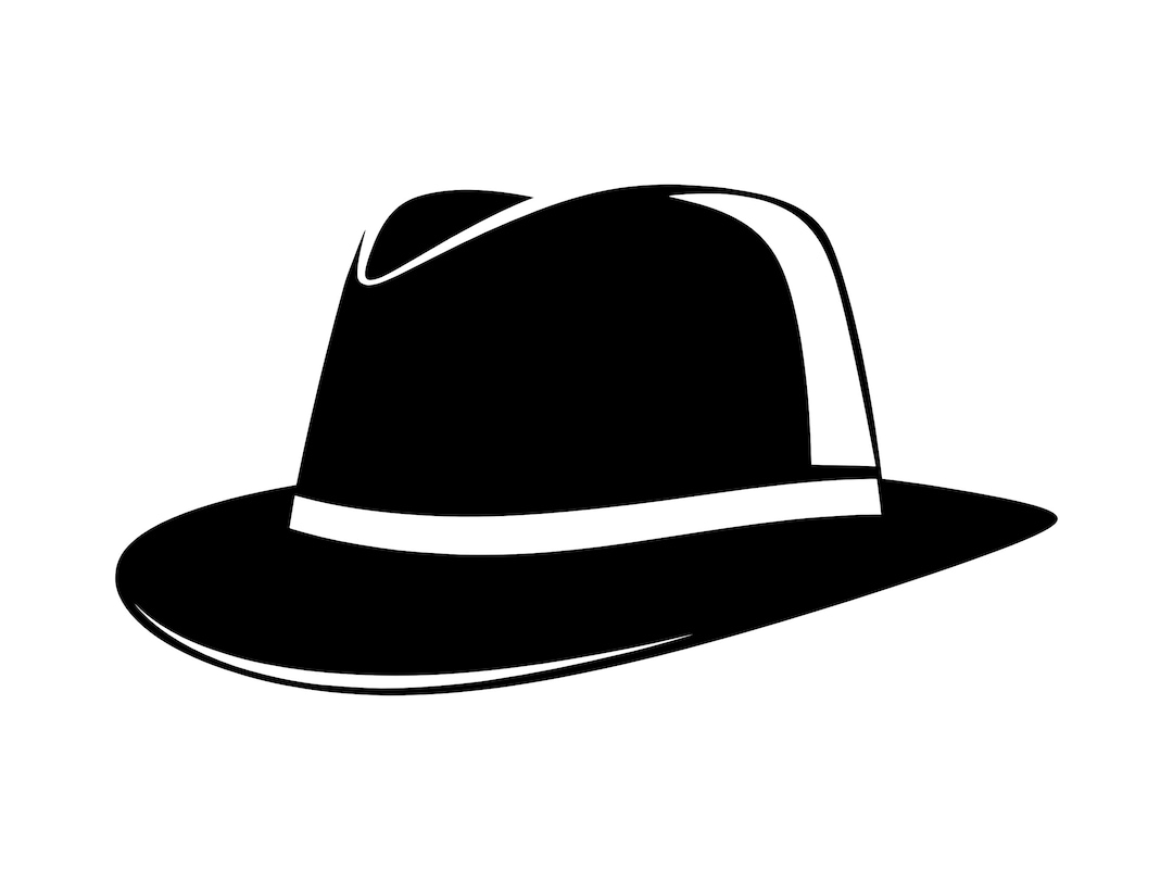 Fedora Hat SVG - Formal Vintage Fashion Gangster Hat Printable Clip Art ...
