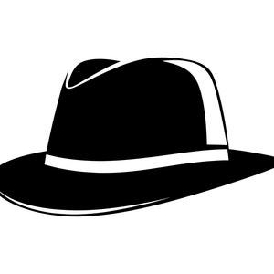 Fedora Hat SVG - Formal Vintage Fashion Gangster Hat Printable Clip Art ...