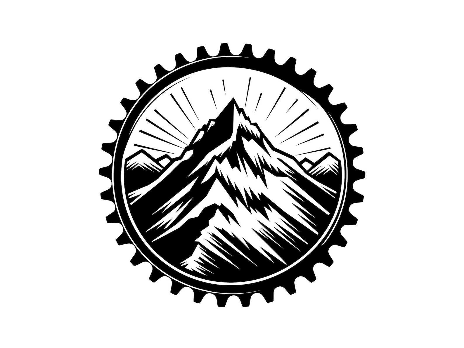 Mountain Bike Chain Ring SVG - Trail Bike Sprocket Wheel Silhouette ...