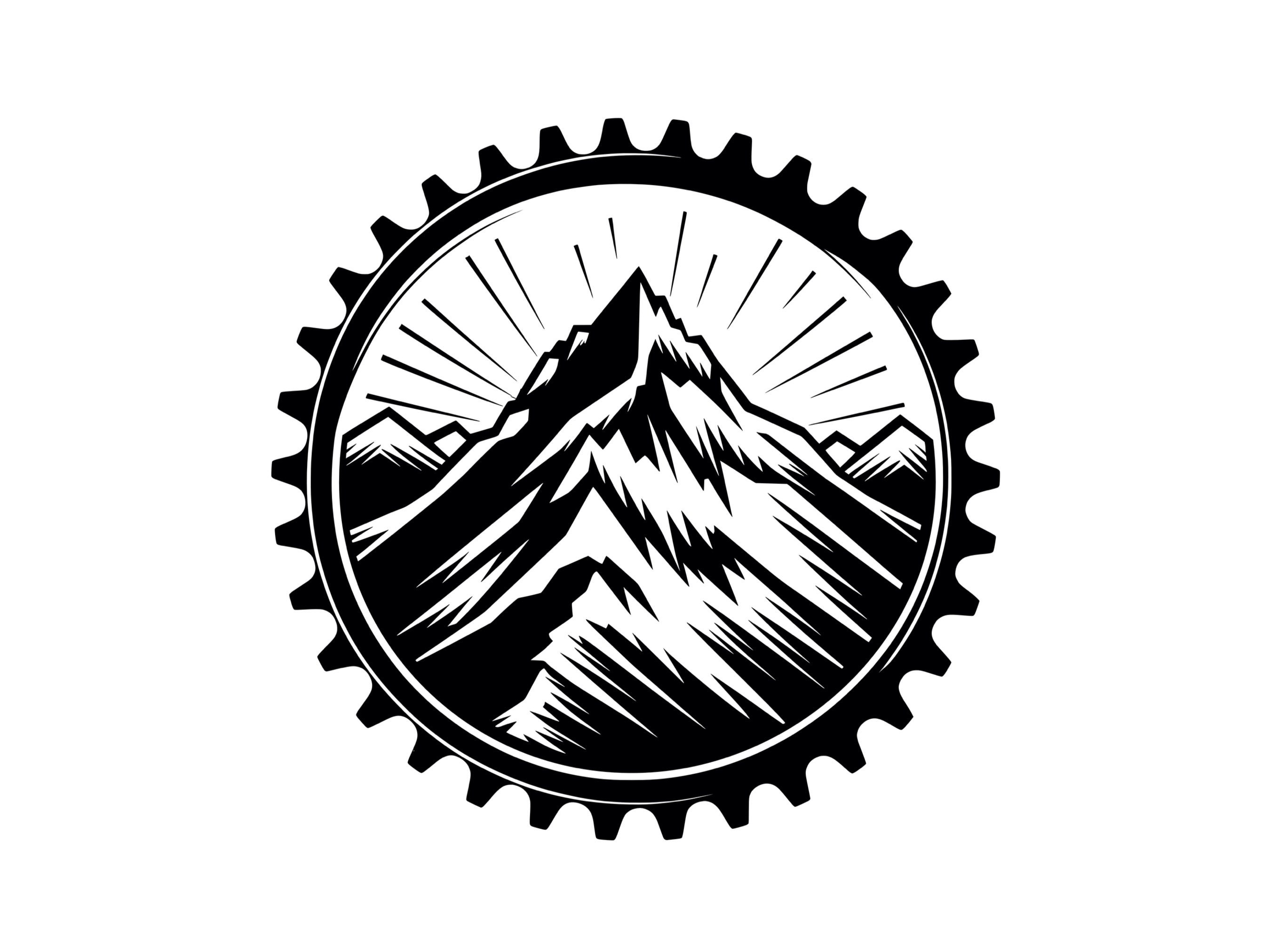Mountain Bike Chain Ring SVG - Trail Bike Sprocket Wheel Silhouette ...
